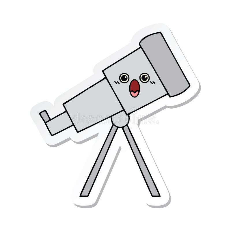 A Creative Sticker of a Cute Cartoon Telescope Stock Vector ...