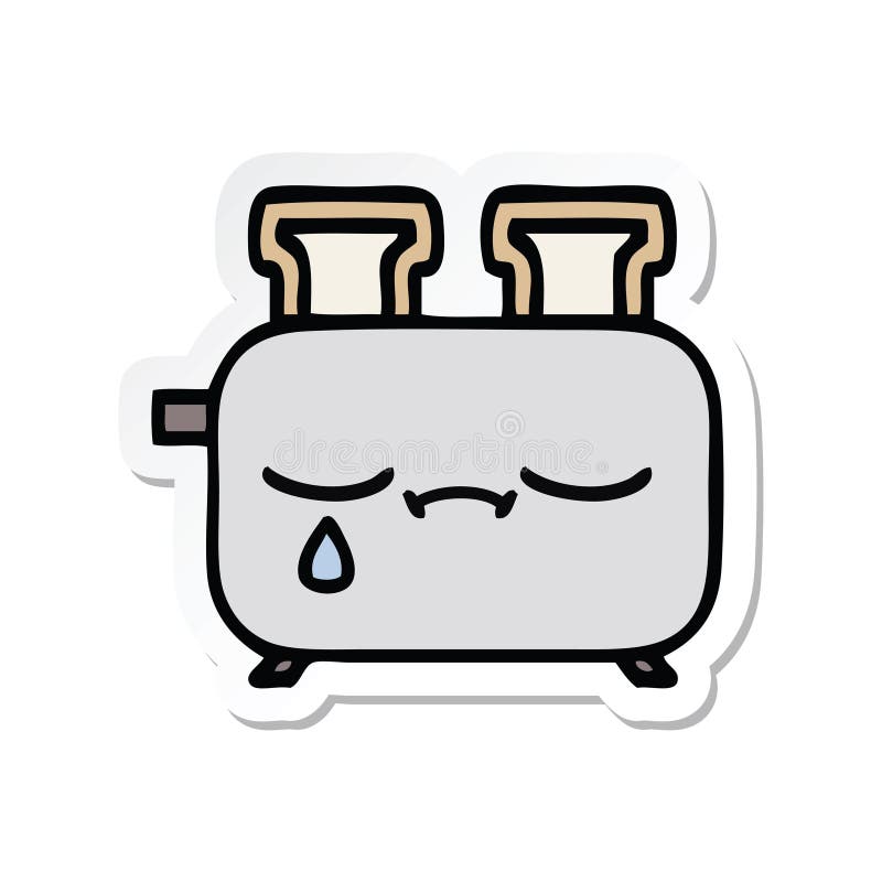 A Creative Sticker of a Cute Cartoon of a Toaster Stock Vector ...