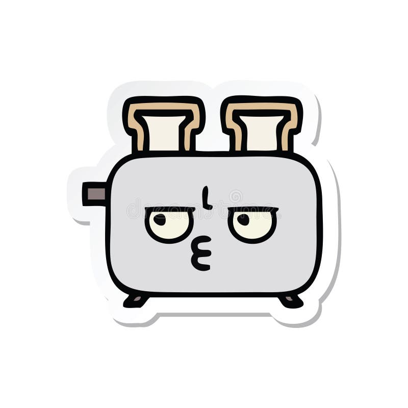 A Creative Sticker of a Cute Cartoon of a Toaster Stock Vector ...