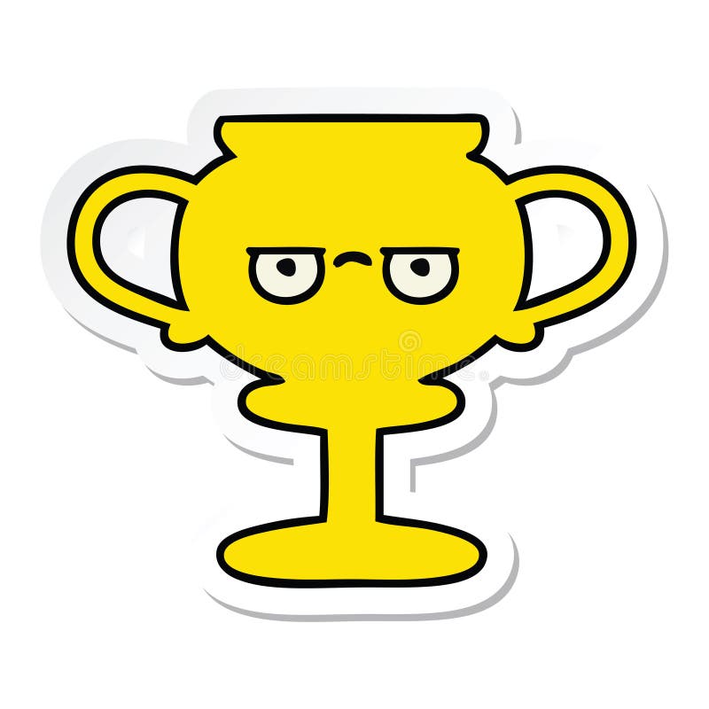 A Creative Sticker of a Cute Cartoon Trophy Stock Vector - Illustration ...