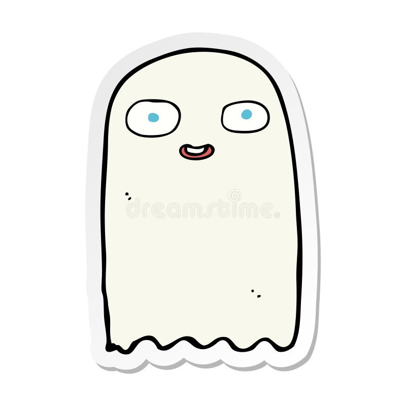 A Creative Sticker of a Funny Cartoon Ghost Stock Vector - Illustration ...