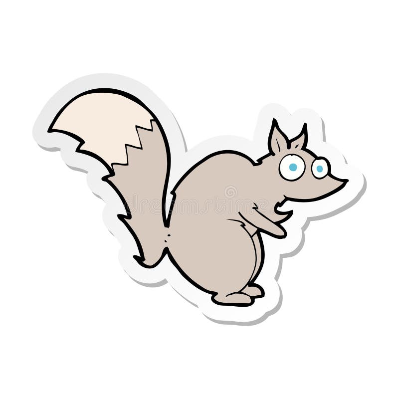 A Creative Sticker of a Funny Startled Squirrel Cartoon Stock Vector ...