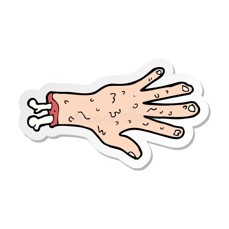 Gross severed hand cartoon stock vector. Illustration of retro - 37017900