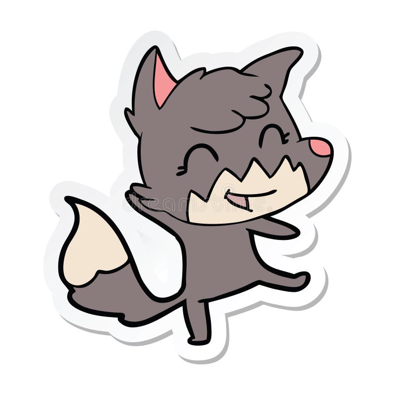 Sticker of a Happy Cartoon Fox Stock Vector - Illustration of character ...
