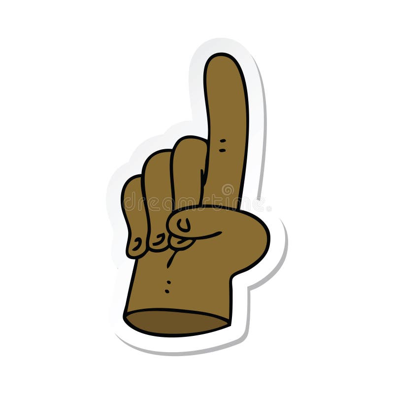 Finger Pointing Sign Symbol Cute Cartoon Sticker Decal Icon Stick ...