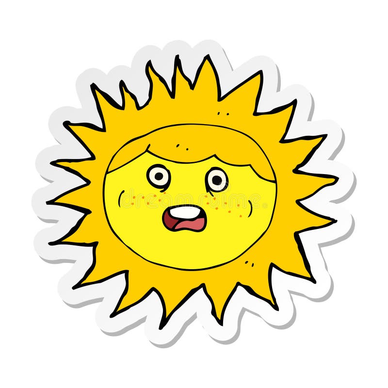 A Creative Sticker of a Sun Cartoon Character Stock Vector ...