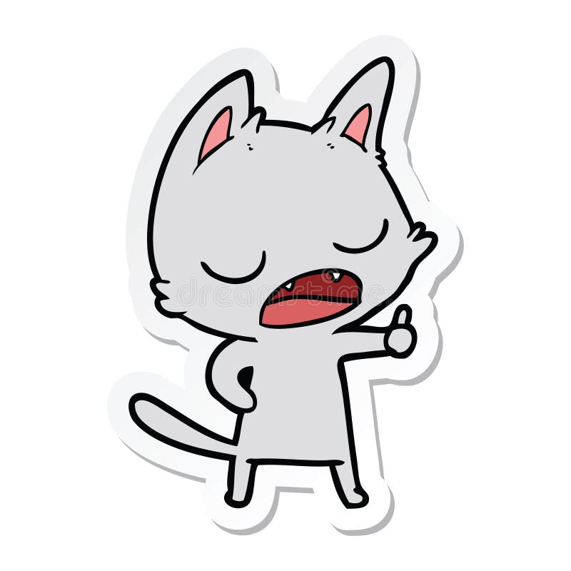 A Creative Sticker of a Talking Cat Cartoon Stock Vector - Illustration ...