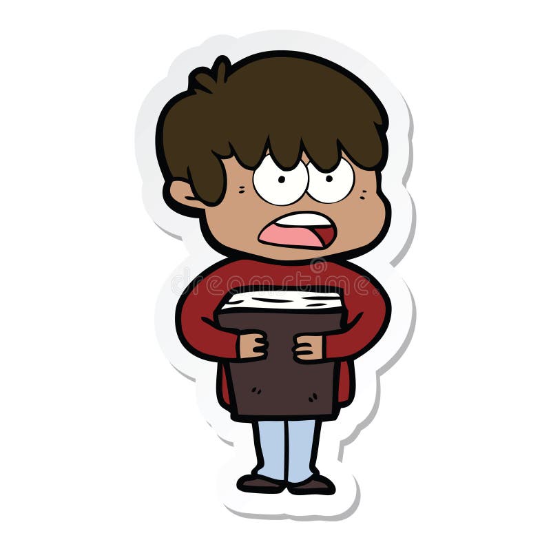 A Creative Sticker of a Worried Cartoon Boy Stock Vector - Illustration ...
