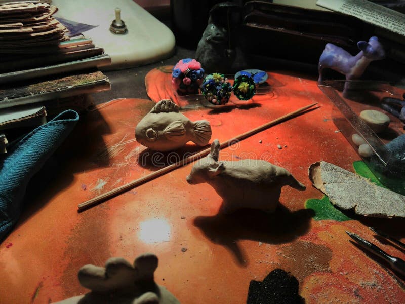 Creative Still Life Created in the Process of Sculpting from Clay Stock ...