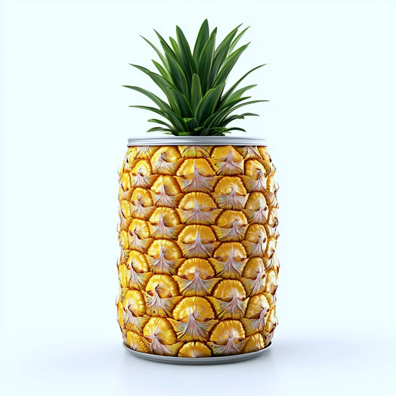 Pineapple in a Can Tropical Fruit Summer Food Still Life Isolated on ...