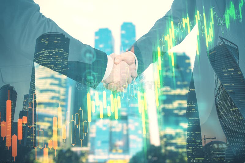 Chart with handshake stock image. Image of brokerage, charts - 166695