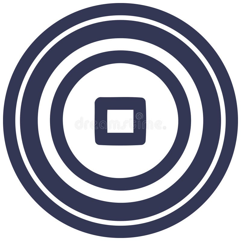 A Creative Stop Button Circular Icon Stock Vector - Illustration of ...