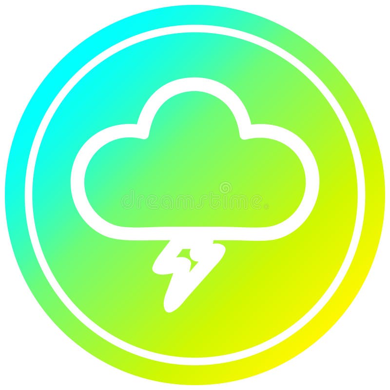 A Creative Storm Cloud Circular in Cold Gradient Spectrum Stock Vector - Illustration of icon ...
