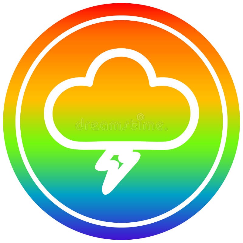 A Creative Storm Cloud Circular in Rainbow Spectrum Stock Vector ...