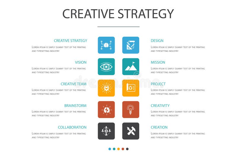 Creative Strategy Infographic 10 Option Stock Vector - Illustration of ...