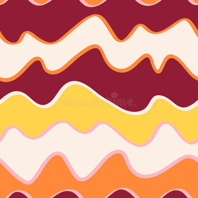 Creative Stripes Background. Cute Waves Seamless Pattern Stock Vector ...