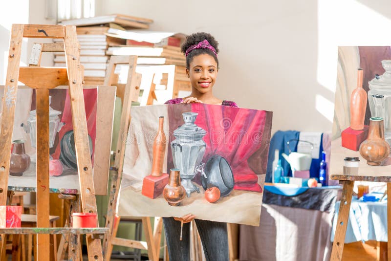 Creative Student at the University Stock Image - Image of afro ...