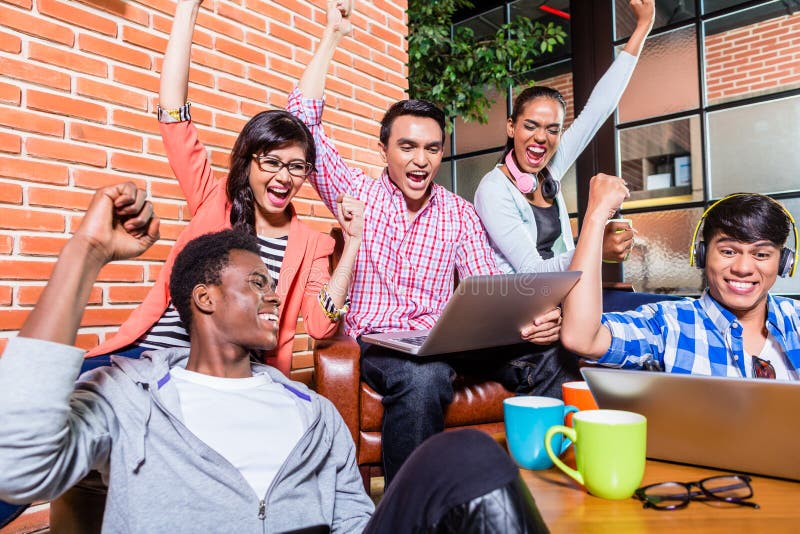 Creative Students with Aspirations Having Success Stock Photo - Image ...