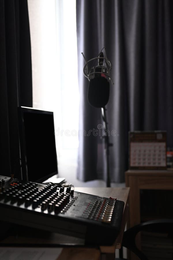 Creative Studio Interior with Professional Condenser Microphone and ...