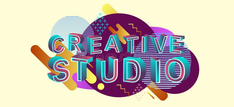 Creative Studio Modern Concept Typography Banner. Web Page Design ...