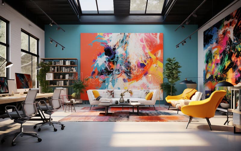 Creative Studio with Open Spaces Collaborative, Stock Illustration ...