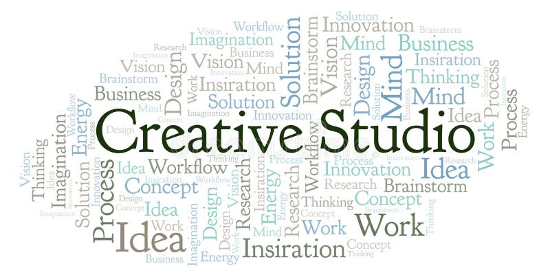 Creative Studio Word Cloud, Made with Text only Stock Illustration ...