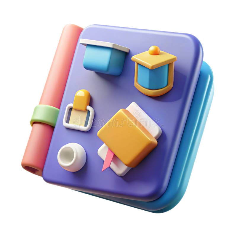 Creative Study 3D Icon stock image. Image of brainstorming - 358952577