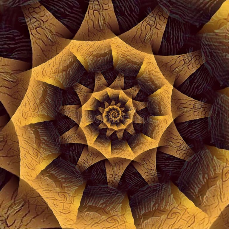 Creative Style Old Gold Complex Nested Spiral Pattern and Design Based ...