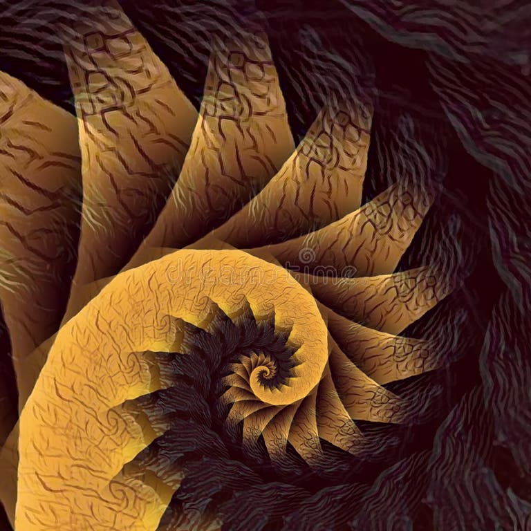 Creative Style Old Gold Complex Nested Spiral Pattern and Design Based ...