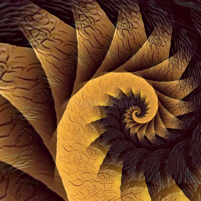 Creative Style Old Gold Complex Nested Spiral Pattern and Design Based ...