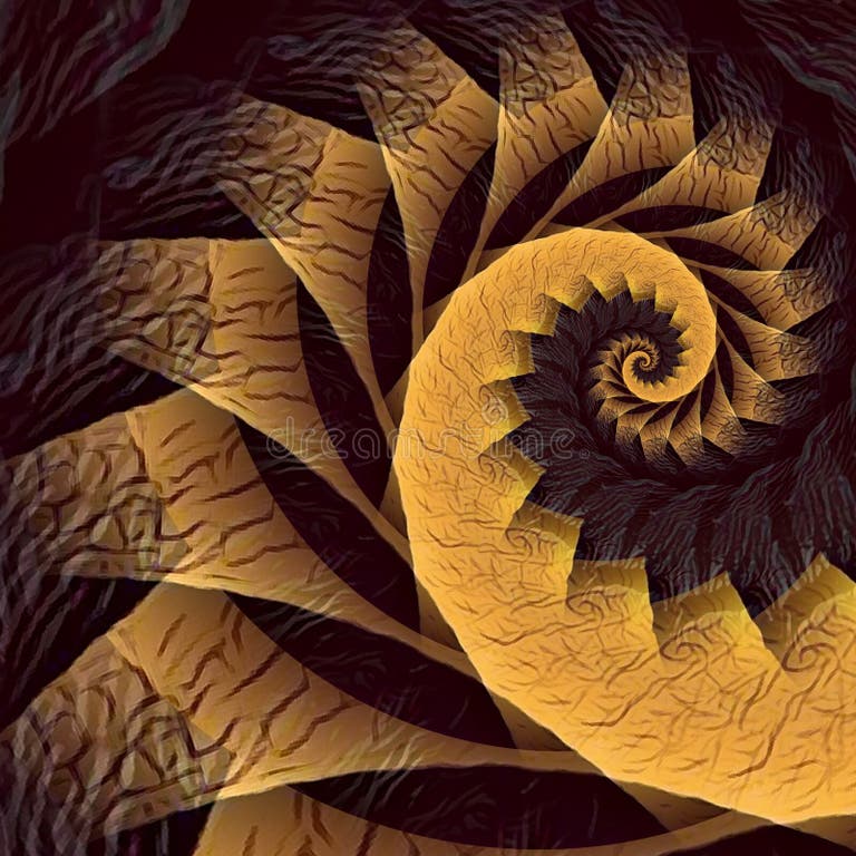 Creative Style Old Gold Complex Nested Spiral Pattern and Design Based ...