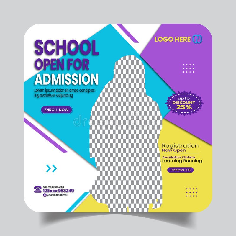 School Admission Social Media Post. Back To School Flyer. Education ...