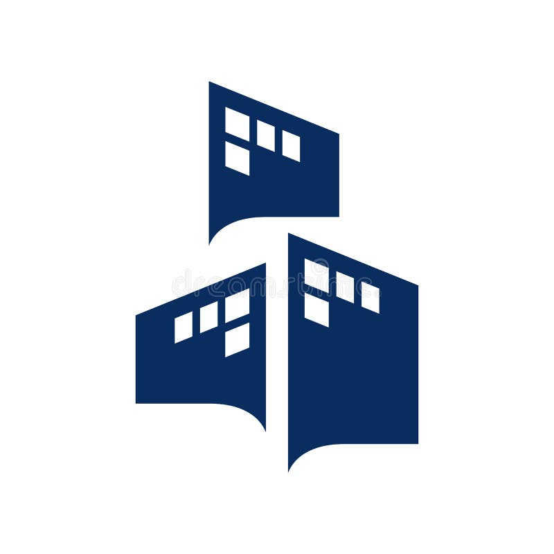 Colorful City Line Drawing Logo Vector Stack Building Skyline Design ...