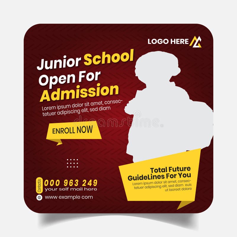 Creative Stylus Modern Social Media School Post Design Stock Vector ...