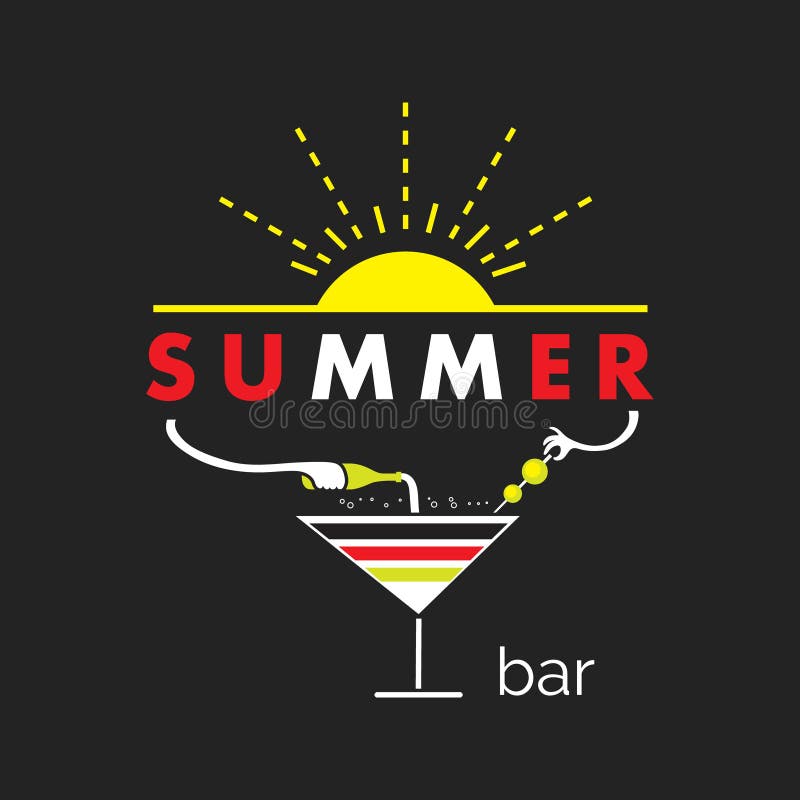 Summer bar logotype stock vector. Illustration of drink - 119205300