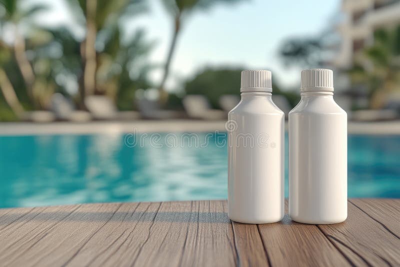 Creative Sunscreen Packaging on Rustic Wood Background. Stock ...