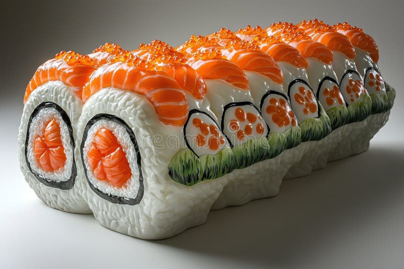 Creative Sushi Roll Footstool Design with Detailed Texture and ...