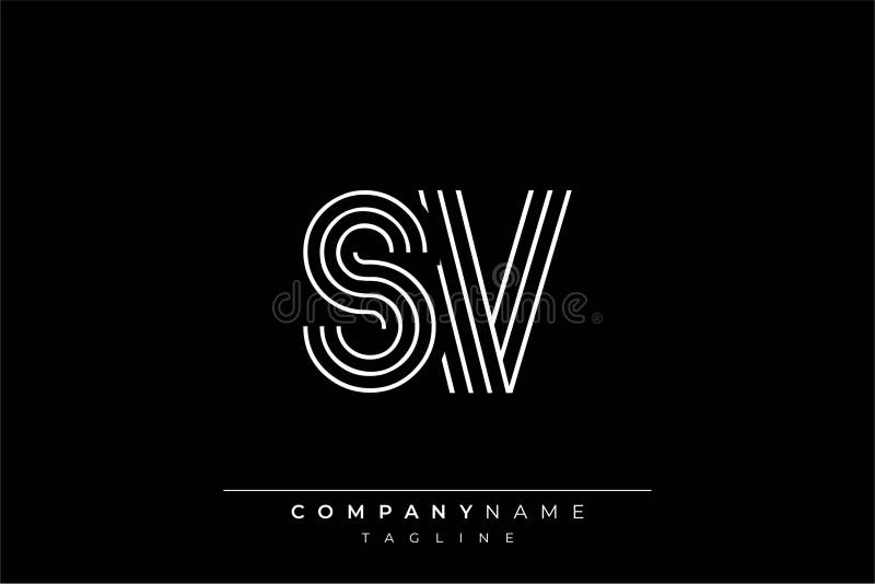 Creative SV Lines Letter Logo Design Stock Vector - Illustration of ...