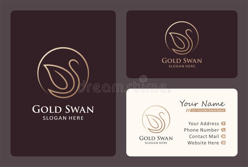 Creative Swan Logo Design with Business Card Template Stock Vector ...