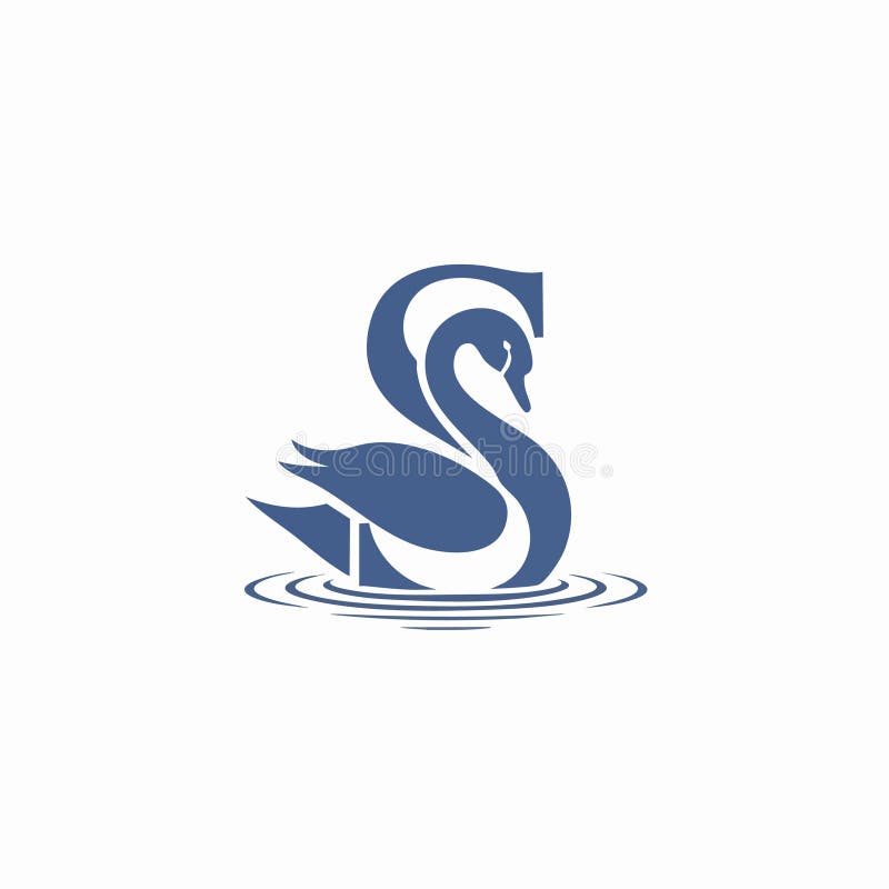 Creative Swan Logo Design with Letter S Monogram Stock Vector ...