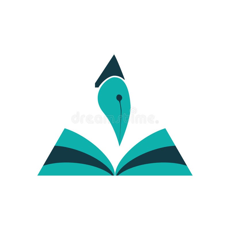 Creative Symbol Book and Pen. Write Test Logo. Pen Design Template ...
