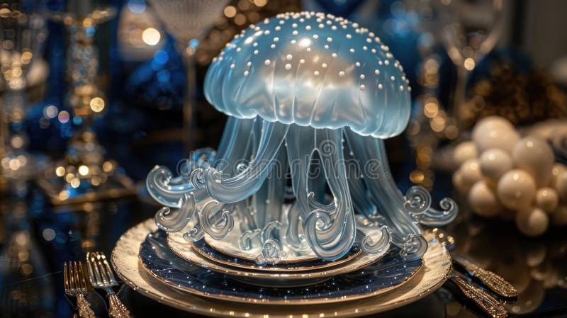 Creative Table Setting with Jellyfish-Inspired Dinnerware. Ceramic Set ...