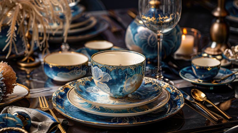 Creative Table Setting with Jellyfish-Inspired Dinnerware. Ceramic Set ...