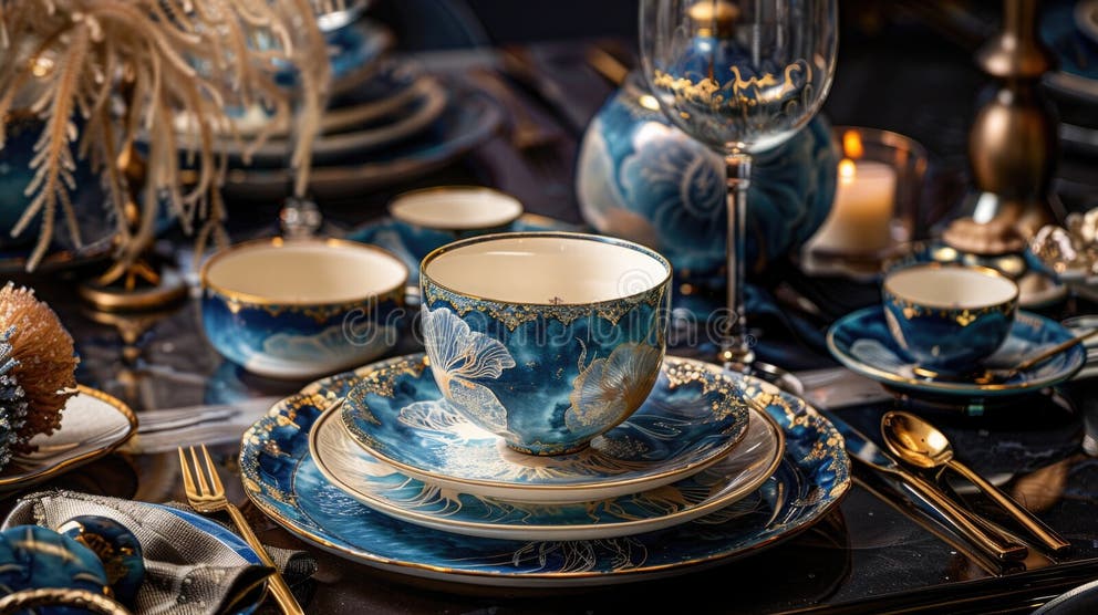 Creative Table Setting with Jellyfish-Inspired Dinnerware. Ceramic Set ...
