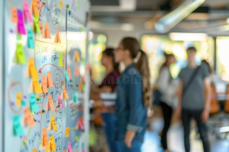 Creative Team Brainstorming and Discussing Strategies Together in a ...