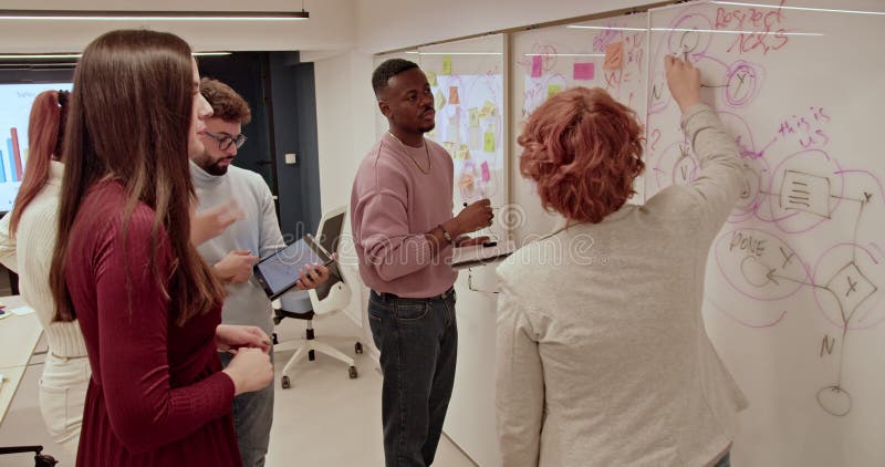 A Group of Creative People Engage in Brainstorming, Sharing Ideas and ...