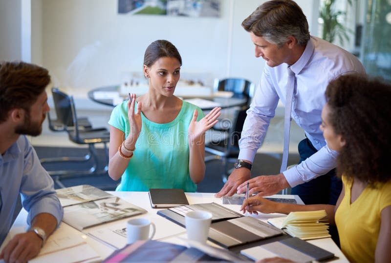 Creative, Team or Business People with Manager for Discussion, Coaching ...