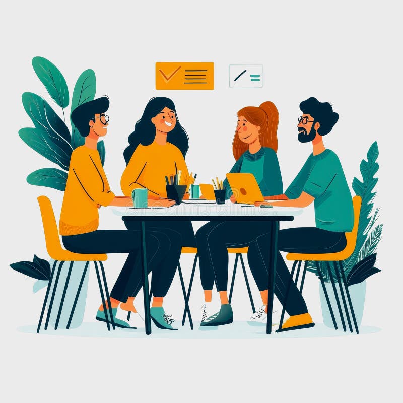 Creative Team Collaboration in a Modern Office Environment with Happy ...