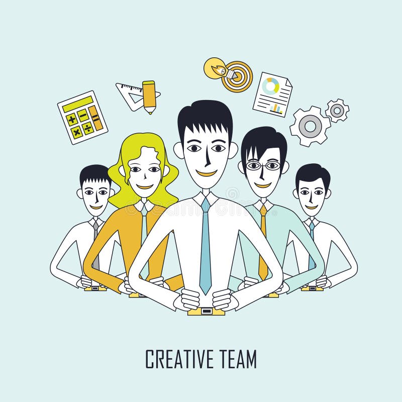 Creative team concept stock vector. Illustration of internet - 55442615