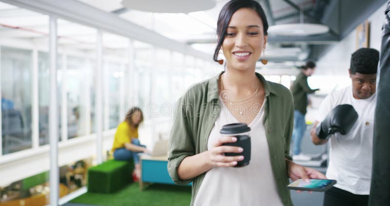 Creative, Team and Conversation in Workplace for Break with Happy, Peace and Relax with ...